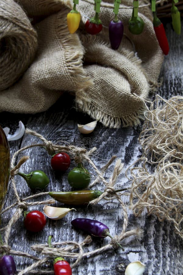 Chili Pepper stock image. Image of peppers, yellow, rope - 37211435