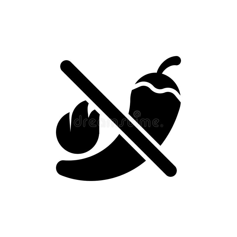 Chili Pepper in Fire Icon. Not Spicy Food Stock Vector - Illustration ...