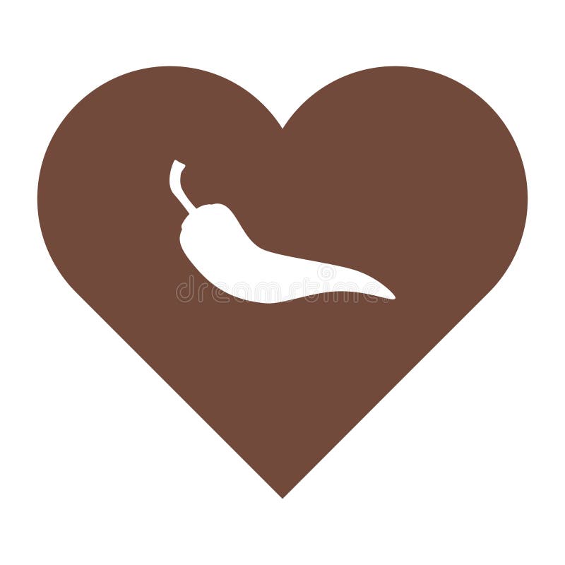 Chili pepper and heart stock vector. Illustration of heart - 164438622