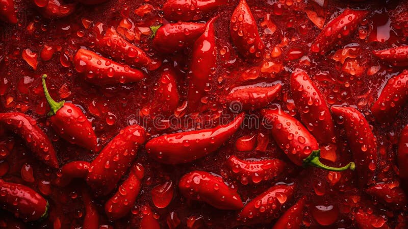 Chili Pepper Isolated. Chilli Top View on Black Background Stock ...