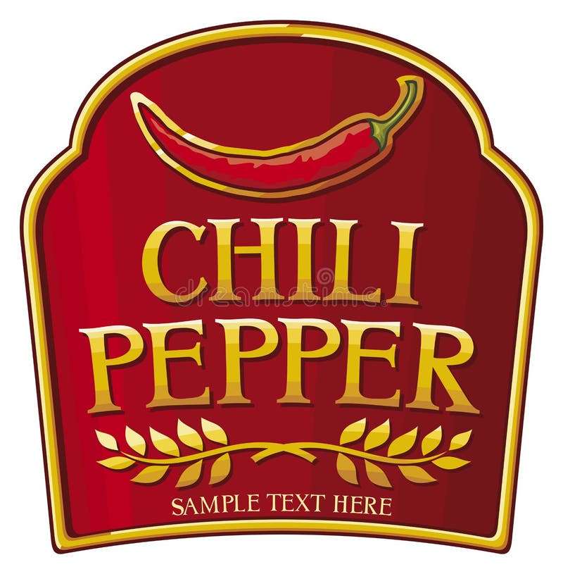 Chili pepper label stock vector. Illustration of healthy - 23050592