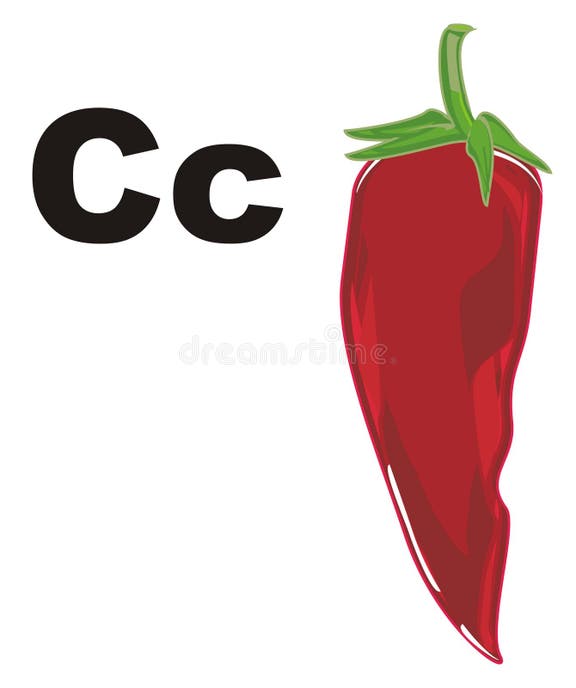 Chili pepper and letters stock illustration. Illustration of seeds ...