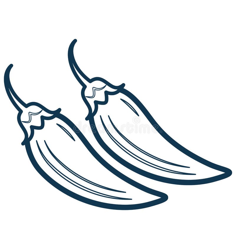 Chili Pepper Line Vector Isolated Icon Customized and Editable Stock ...