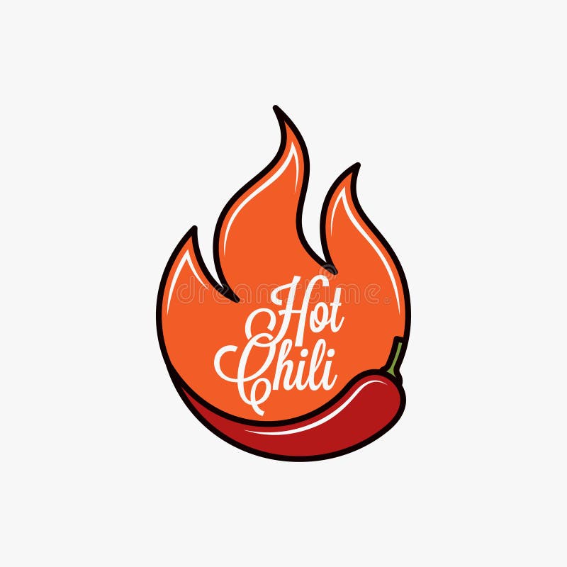 Chili Pepper with Fire Neon Sign. Hot Spicy Food Emblem Neon Background ...
