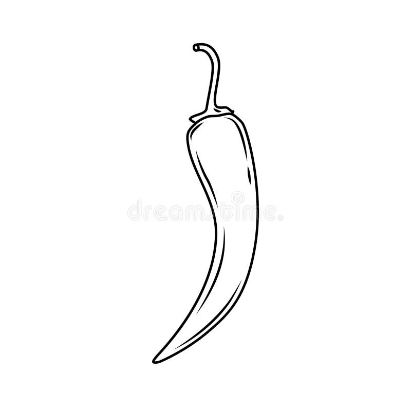 Hot Pepper Outline Vector Icon. Thin Line Black Hot Pepper Icon, Flat ...