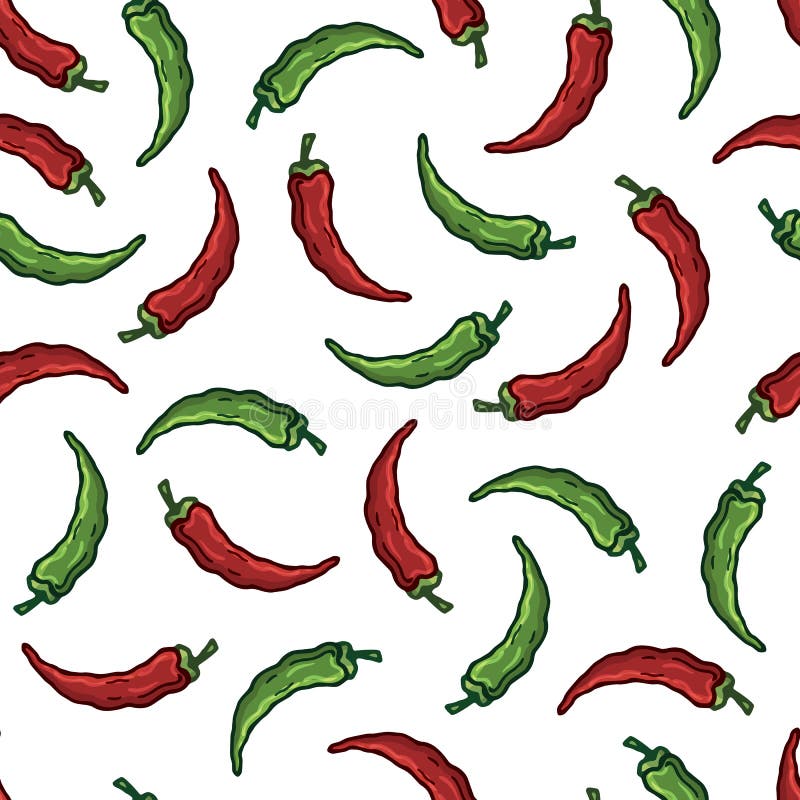 Chili pepper pattern stock vector. Illustration of vegetarian - 139743532