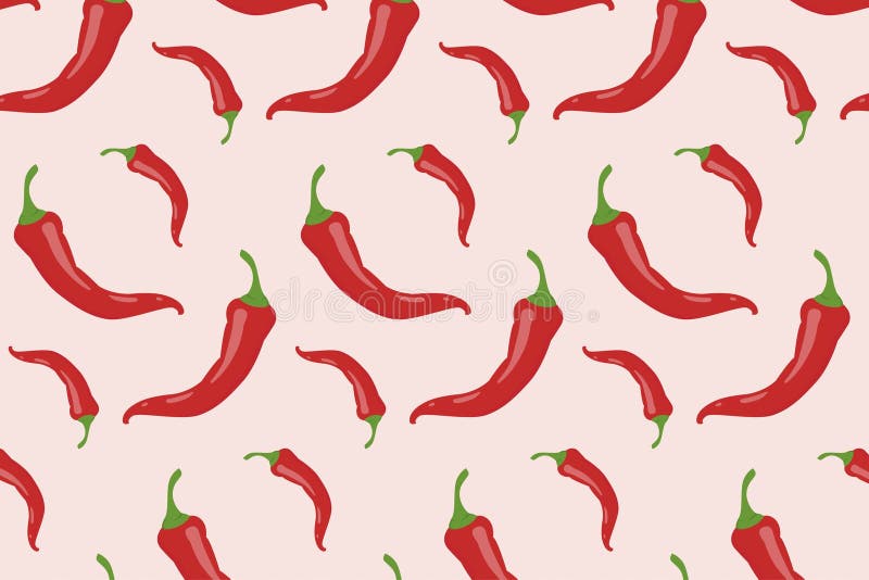 Chili Pepper Pattern. Vector Illustration in Flat Style Stock Vector ...