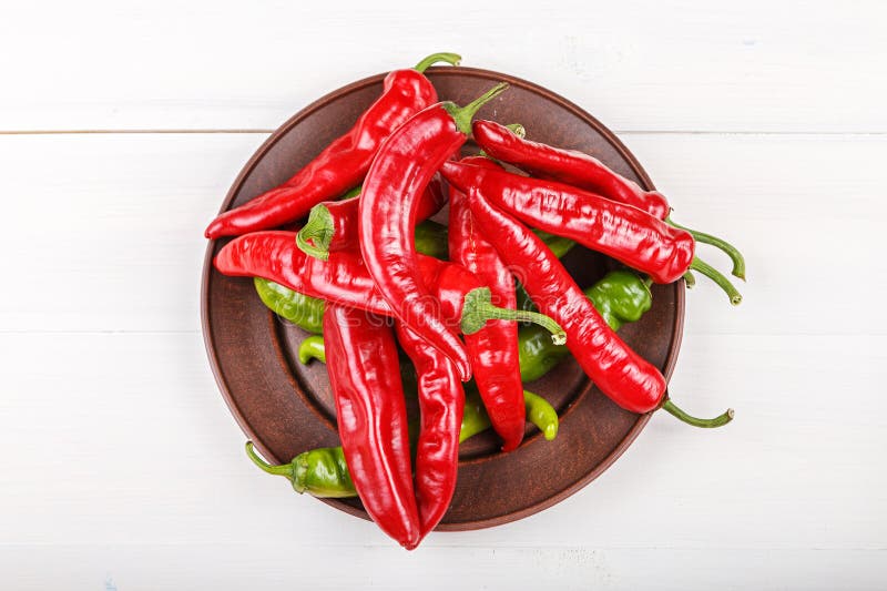 Chili pepper in a plate stock photo. Image of freshness - 80089148