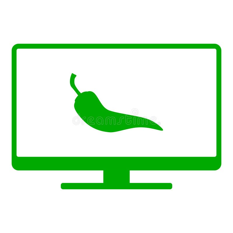 Chili pepper and screen stock vector. Illustration of computer - 175514940