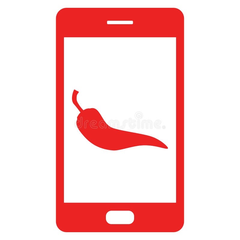 Chili Pepper and Smartphone Stock Vector - Illustration of icon, symbol ...