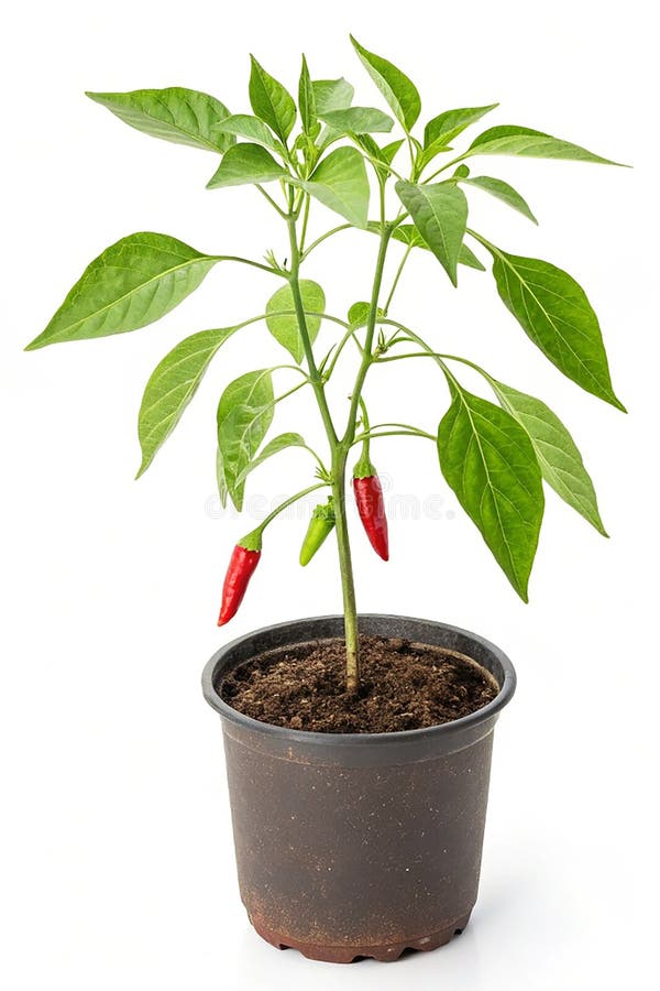 Chili Pepper Tree Sapling stock illustration. Illustration of cooking ...