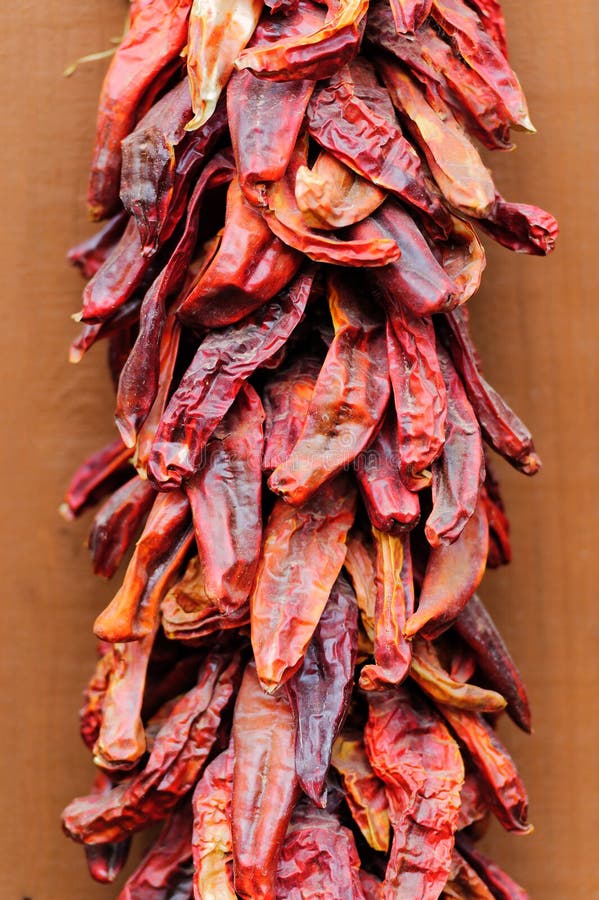 Chili Peppers Hanging Ristra Stock Image - Image of southwest, culture ...