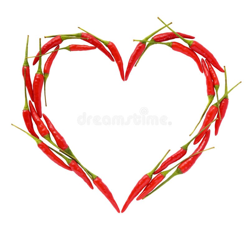 Two Chili Peppers Forming a Shape of Heart Stock Image - Image of ...