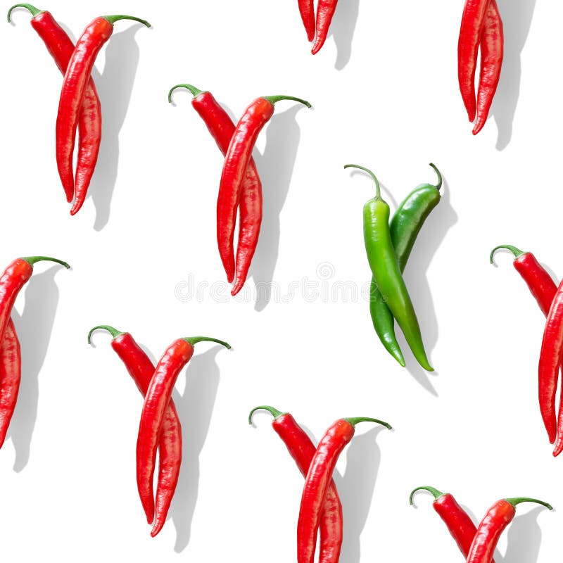 Chili peppers pattern stock illustration. Illustration of vegetable ...