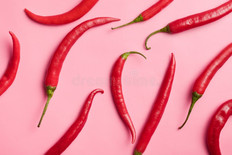 Seamless Background with Red Chili Peppers. Vector Illustration. Stock ...