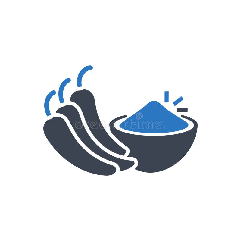 Chili Peppers and Powder Icon Stock Illustration - Illustration of food ...