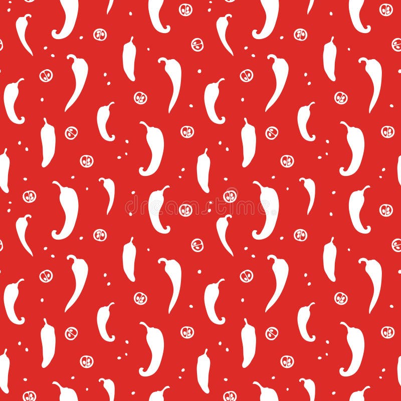 Chili Peppers Red Seamless Pattern Background Stock Vector ...