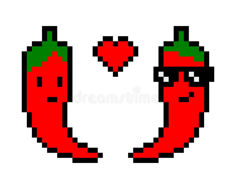 Chili Pixels. Pixel Art Vector Illustration Stock Vector - Illustration ...