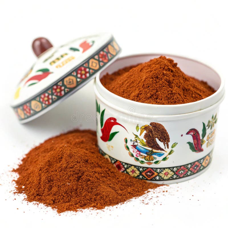 Chili Powder Front Mexican Background Illustration Isolated White Stock ...