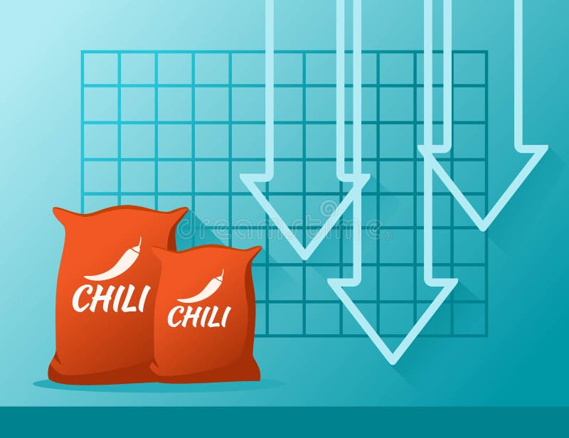 Chili Price Decrease Down in Statistic Graph Stock Vector ...