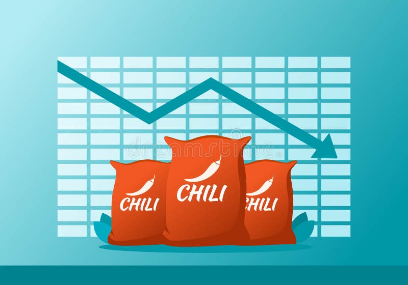 Chili Price Decrease Down in Statistic Graph Stock Vector - Illustration of food, decline: 220080801