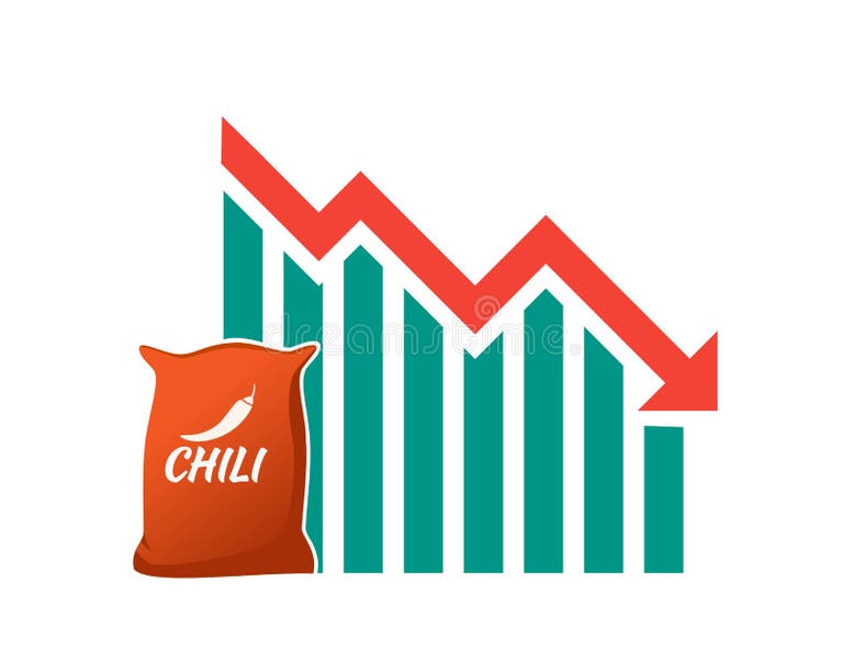 Chili Price Decrease Down in Statistic Graph Stock Vector ...