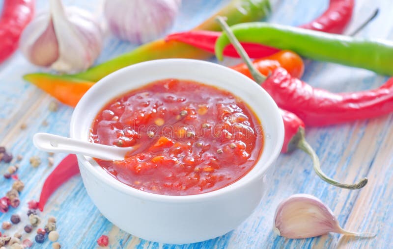Chili sauce stock image. Image of garlic, closeup, condiment - 34136363