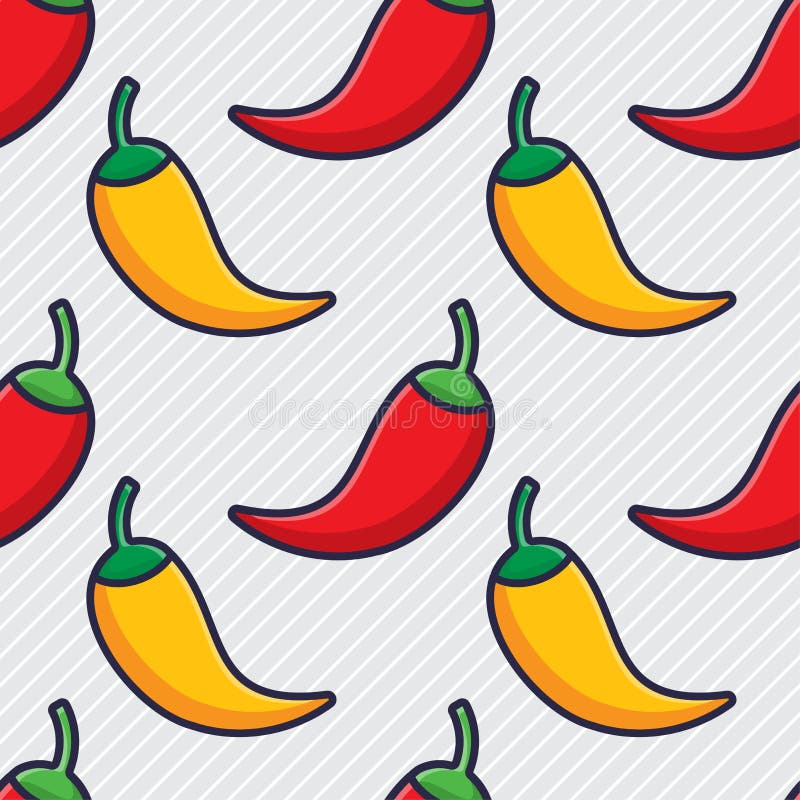 Chili Seamless Pattern Vector Illustration Stock Illustration ...