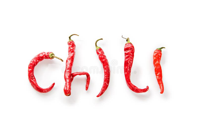 Chili Spelled with Chili Peppers Stock Image - Image of cook, healthy ...