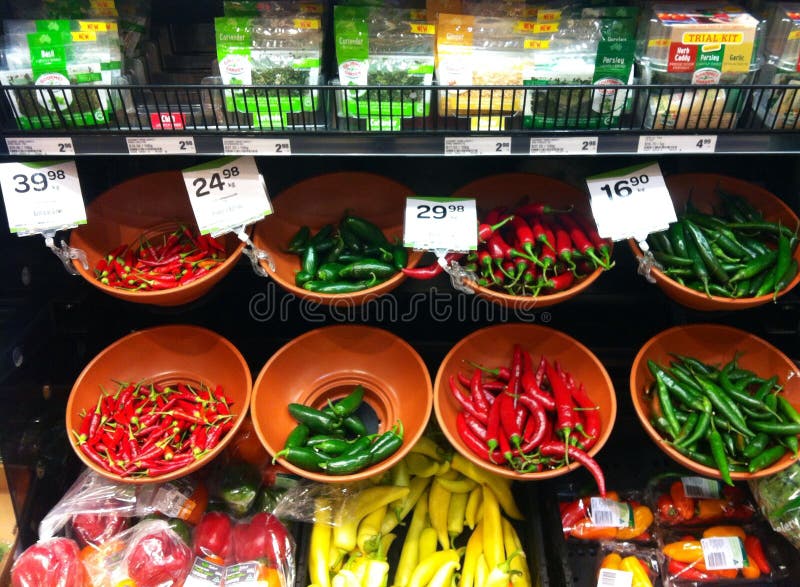 Chili supermarket editorial image. Image of colour, health - 52866350