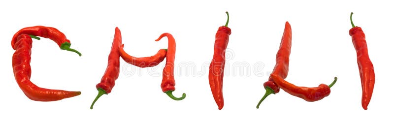 CHILI Text Composed of Chili Peppers Stock Photo - Image of chili ...