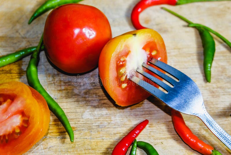 Chili and tomato stock photo. Image of fresh, attracts - 96033426
