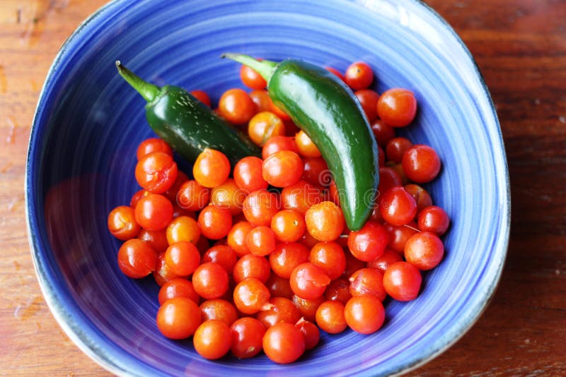 Chili and Tomatoes for Making Mexican Sauce Stock Photo - Image of ...