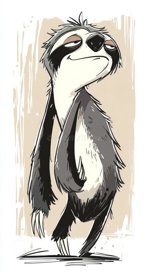 Chill Cartoon Sloth stock illustration. Illustration of animalart ...