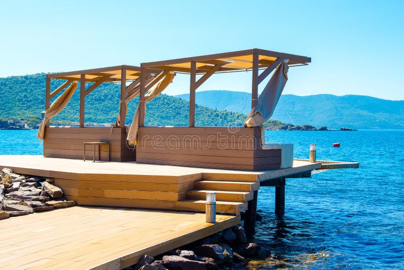 Chill Lounge Zone on the Beach Stock Photo - Image of outdoors ...