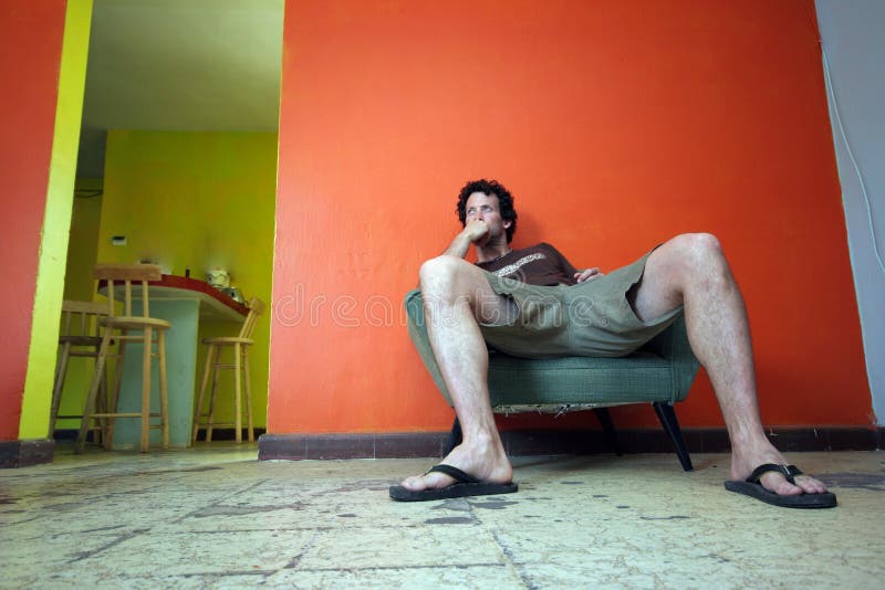 Chill Man stock photo. Image of grunge, chair, plaster - 2132168
