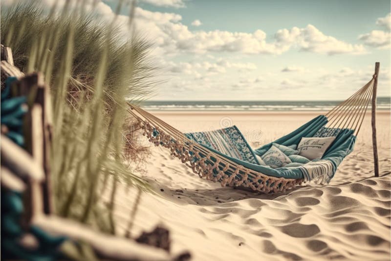 Chill Out Scene in the Beach, Landscape, Generative Ai Stock ...