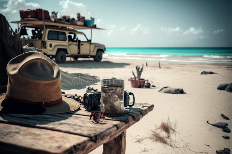 Chill Out Scene in the Beach, Landscape, Generative Ai Stock ...