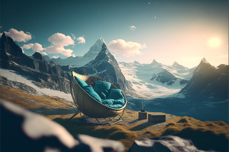 Chill Out Scene in the Desert, River, and Mountains, Landscape ...