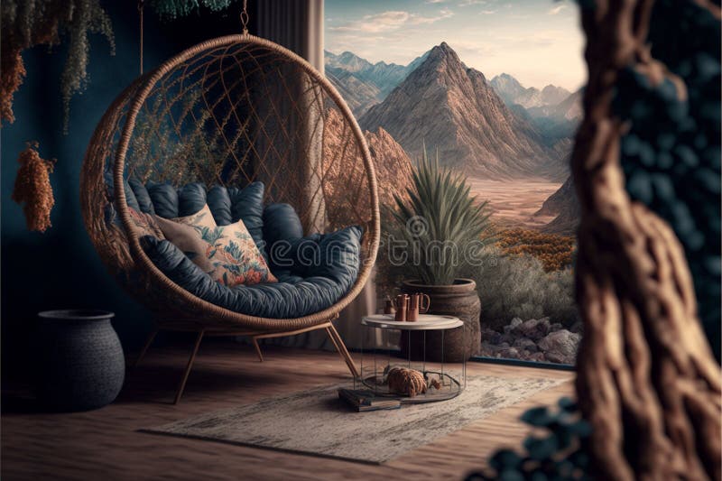 Chill Out Scene in the Mountains, Landscape, Generative Ai Stock ...