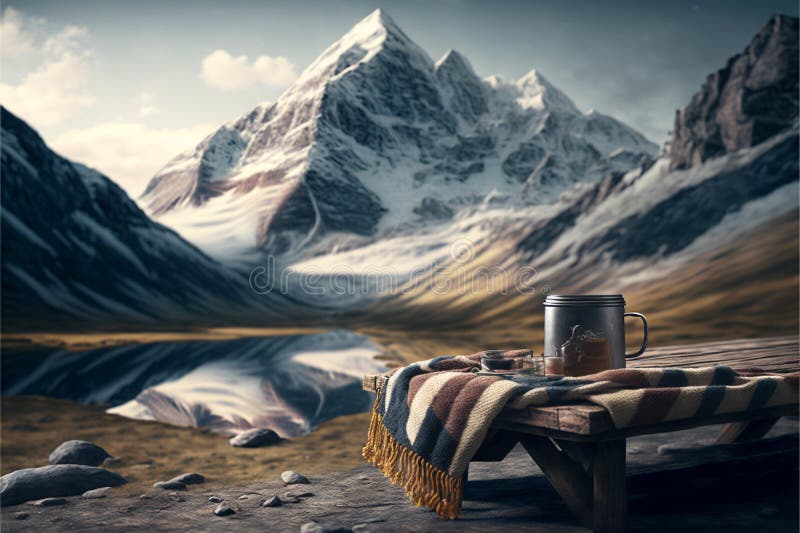 Chill Out Scene in the Mountains, Landscape, Generative Ai Stock ...