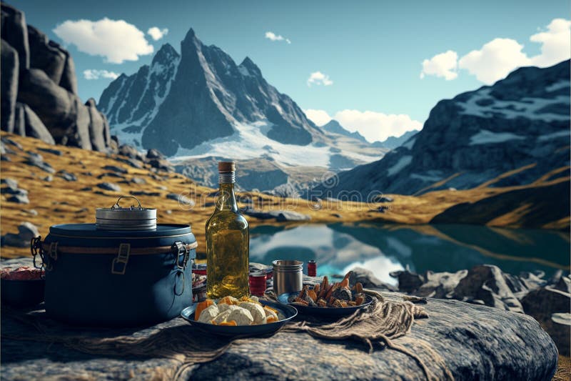 Chill Out Scene in the Mountains, Landscape, Generative Ai Stock ...