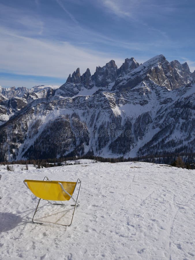 Chill Out on Ski Slope in Italian Dolomites Stock Photo - Image of ...