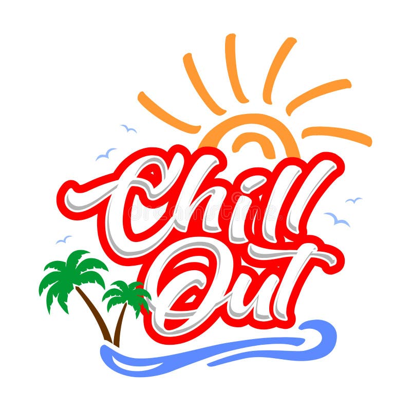 Chill out sticker stock vector. Illustration of palm - 249822640