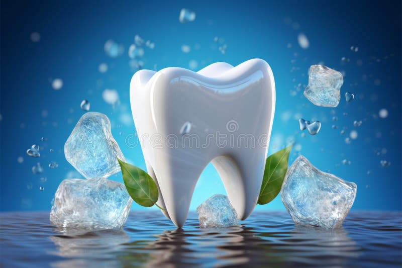 Chill Out with Toothpaste Giant Tooth, Ice Cubes, and Mint Stock ...