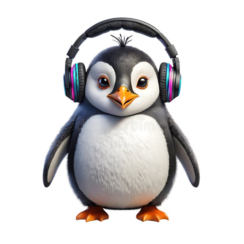 Chill Penguin Listening To Music Stock Vector - Illustration of ...