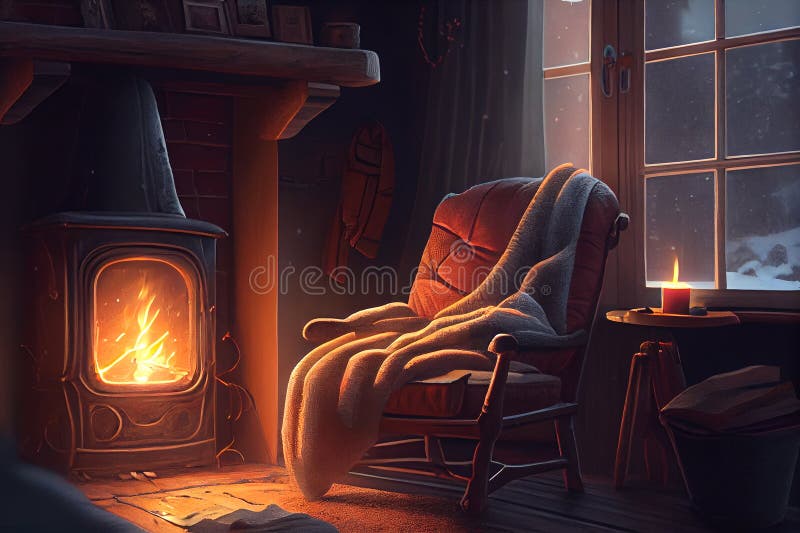 Chill and Relaxation by the Fireplace Warm Homely Atmosphere ...