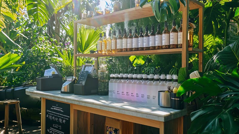 Chill Station at Summer Pop-up with Hydrating Mists. Stock Photo ...