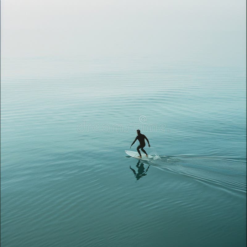 Chill Surfer Riding Gentle Waves Stock Illustration - Illustration of ...