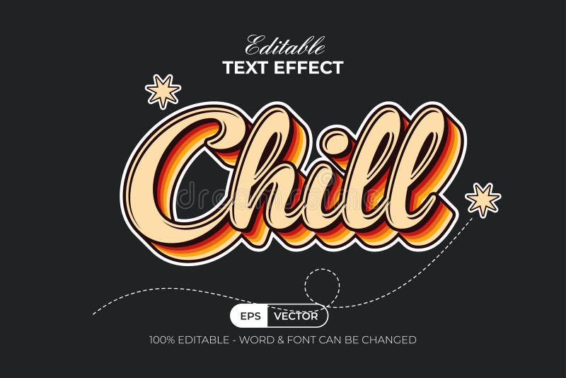 Chill Text Effect Retro Layered Color Style Stock Vector - Illustration ...